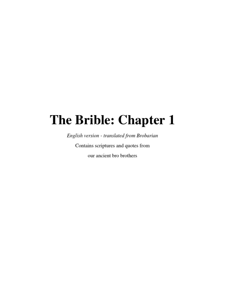 The Brible: Chapter 1: English Version - Translated From Brobarian | PDF