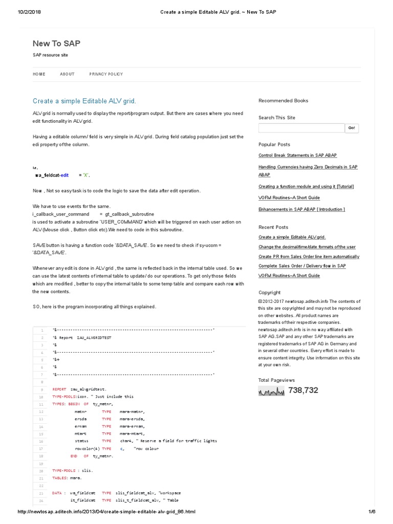 Create A Simple Editable Alv Grid Computer Engineering Computer Programming