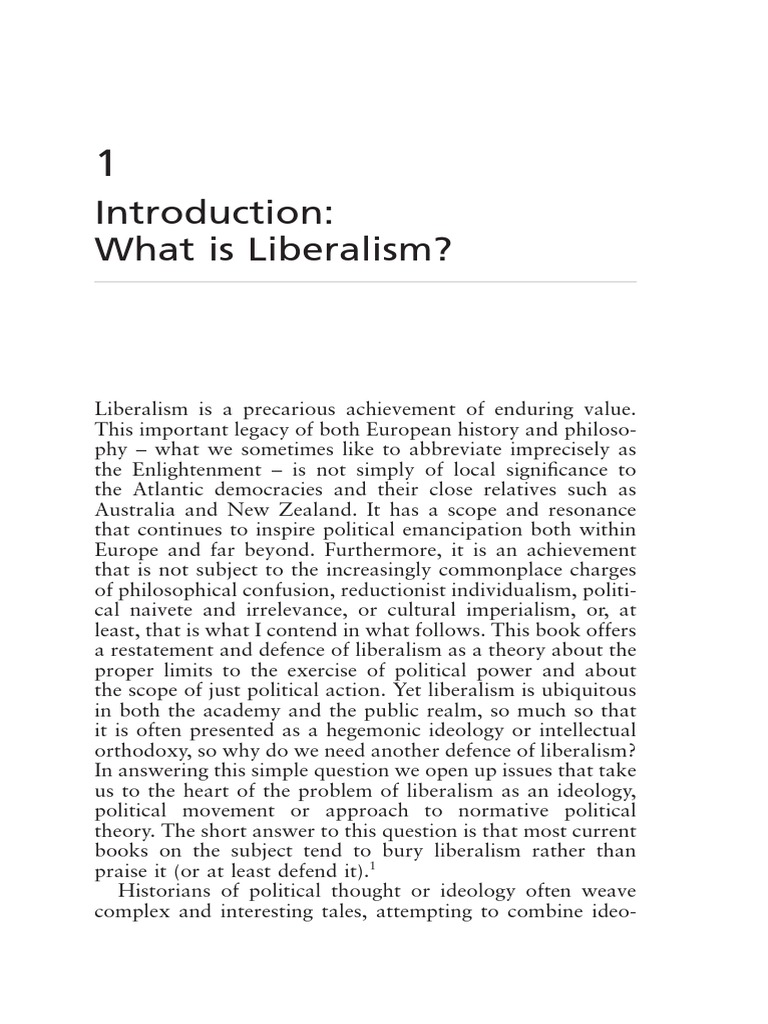 What Is Liberalism | PDF | Liberalism | Rights