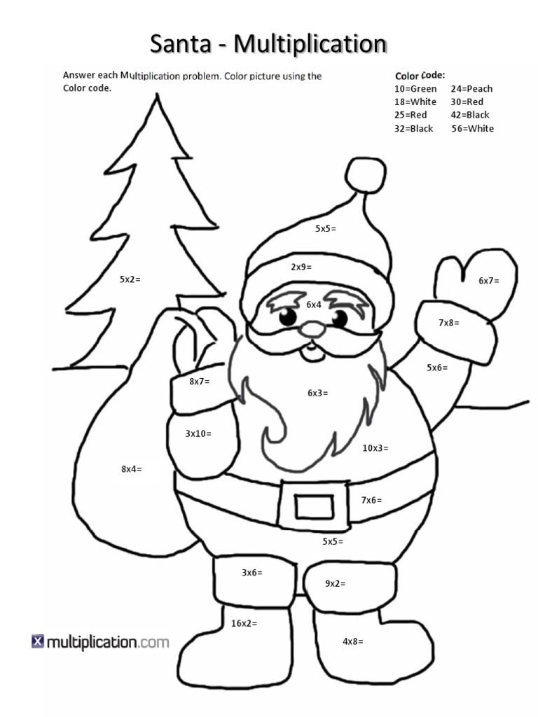 Santa Multiplication: Color Code | PDF