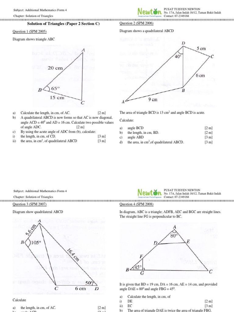 Newton Solutions of Triangles | PDF | Classical Geometry | Euclid