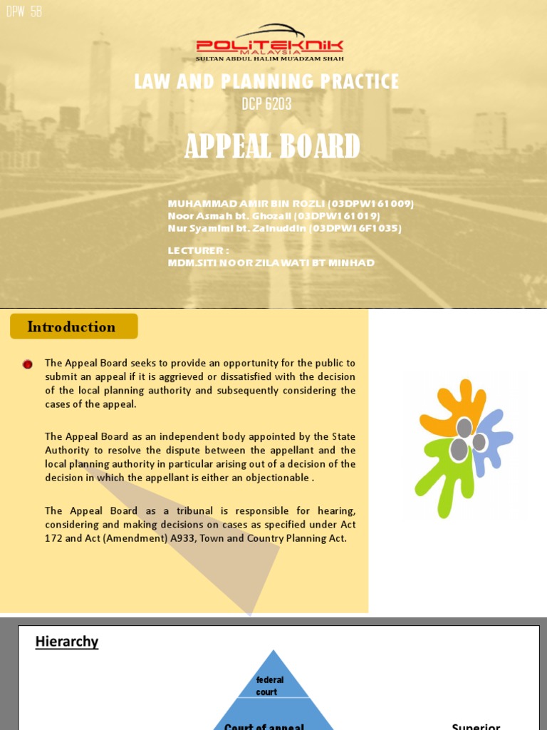 Law and Planning Practice: Appeal Board | PDF | Appeal | Constitutional Law