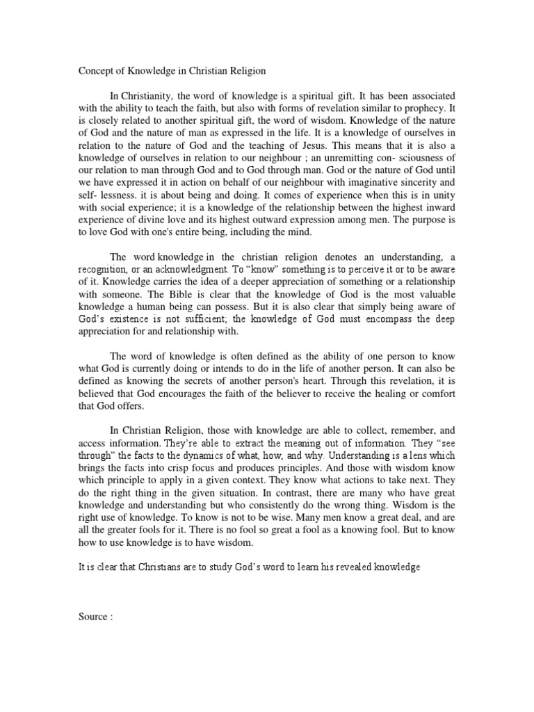 Christian Knowledge and Wisdom | PDF | Wisdom | Knowledge