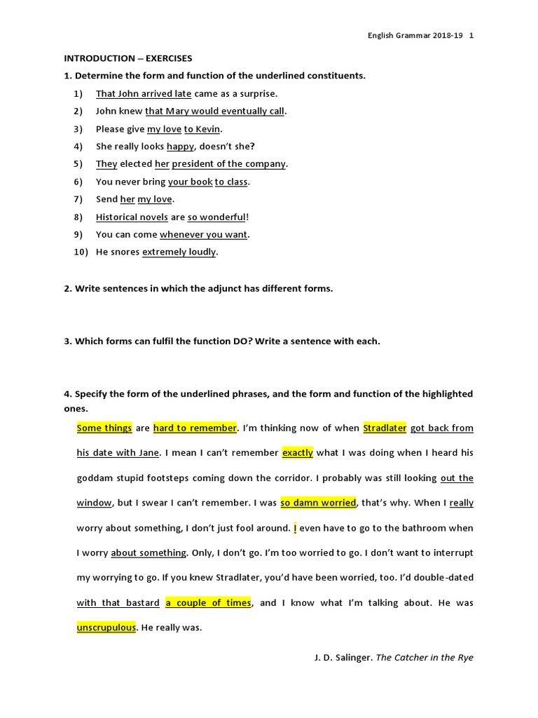 Exercises Form Vs Function | PDF