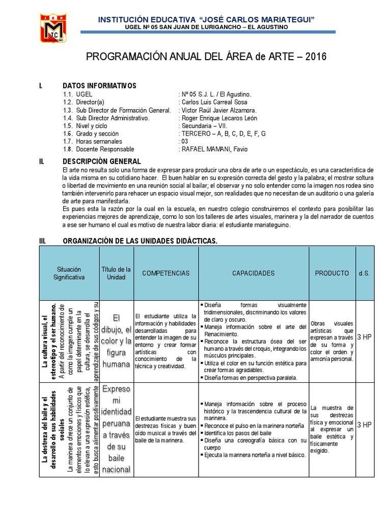 Programación Anual de Arte - 2016 | Bailes | Perspectiva (Gráfica)