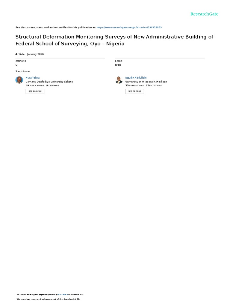 Structural Deformation Monitoring Surveys of New Administrative ...