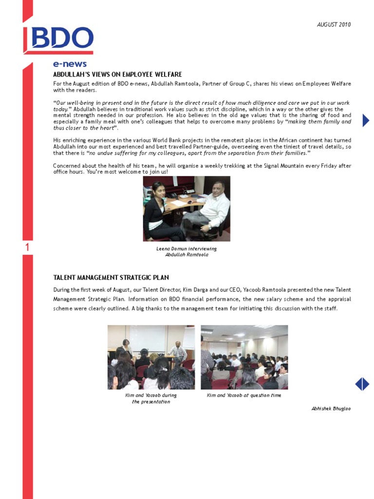 BDO E-News 310810 Final | PDF | Accounting | Business