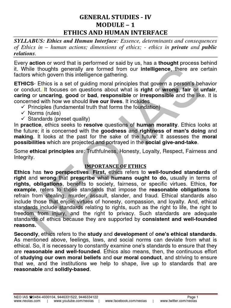 Ethics and Human Interface PDF | PDF | Morality | Value (Ethics)