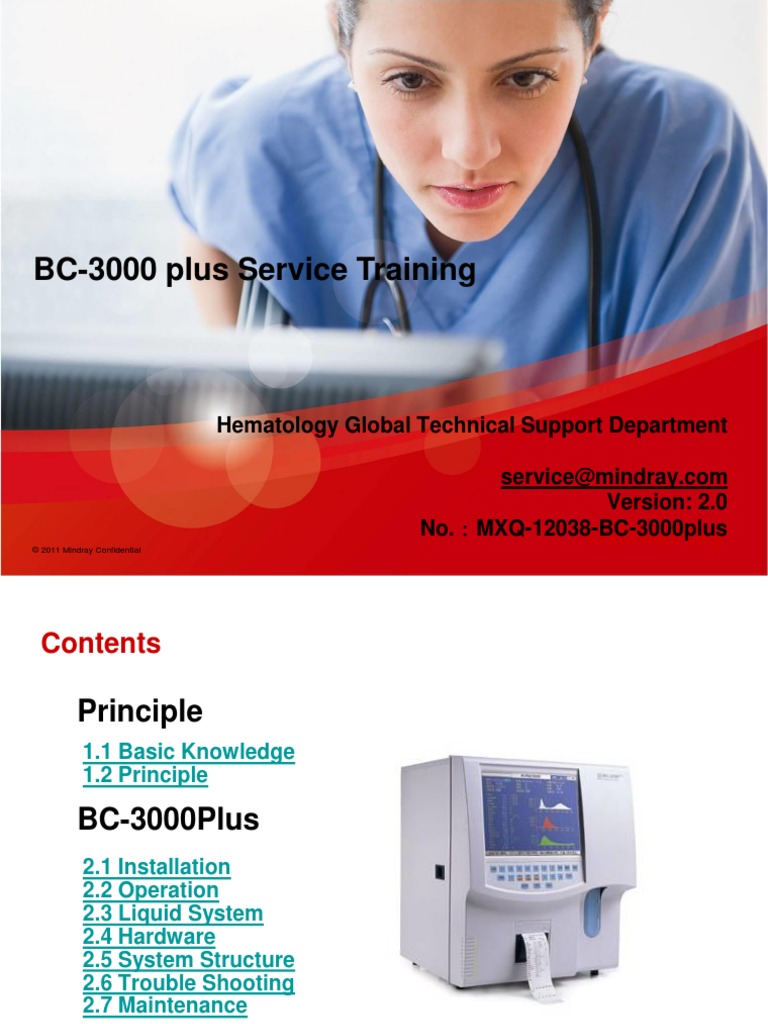 BC-3000 Plus Service Training V2.0 en | PDF | Blood Cell | Red Blood Cell