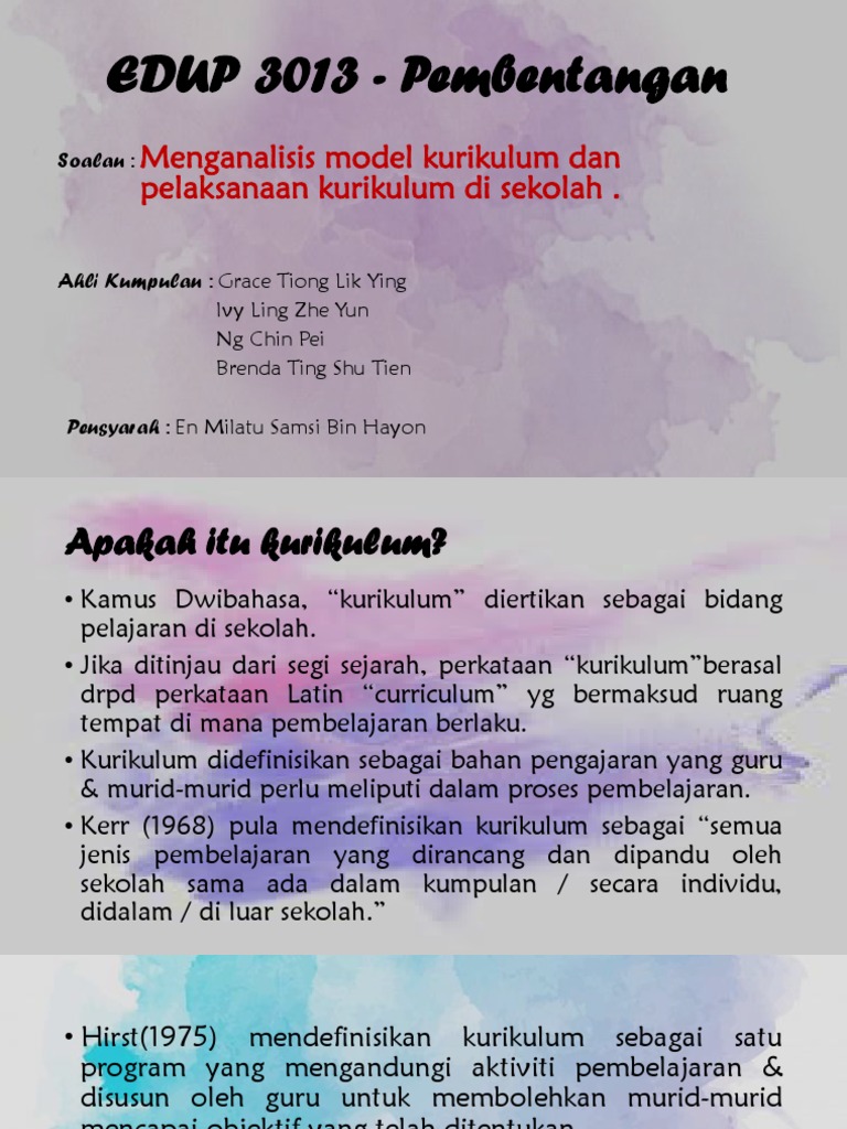 EDUP 3013 - Pembentangan | PDF