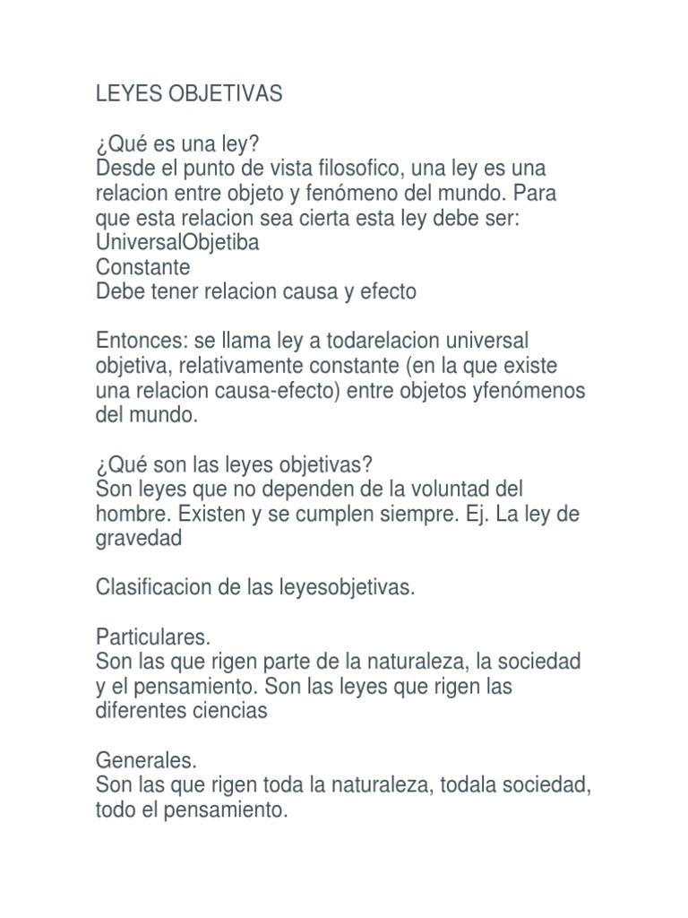 Leyes Objetivas | PDF | Dialéctico | Método científico