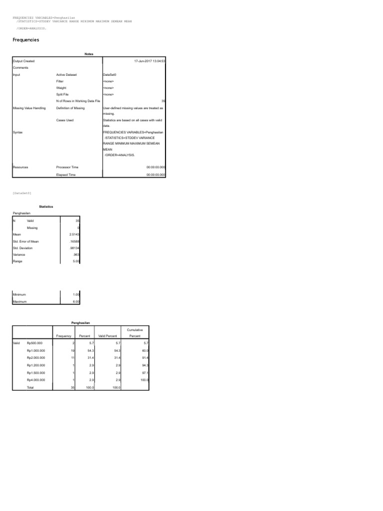 OUTPUT | PDF | Variance | Errors And Residuals