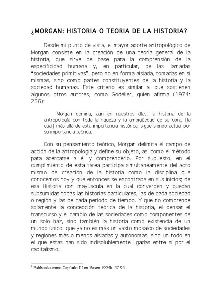 Lewis Henry Morgan Historia o Teoria de La Historia | PDF | Sociedad ...