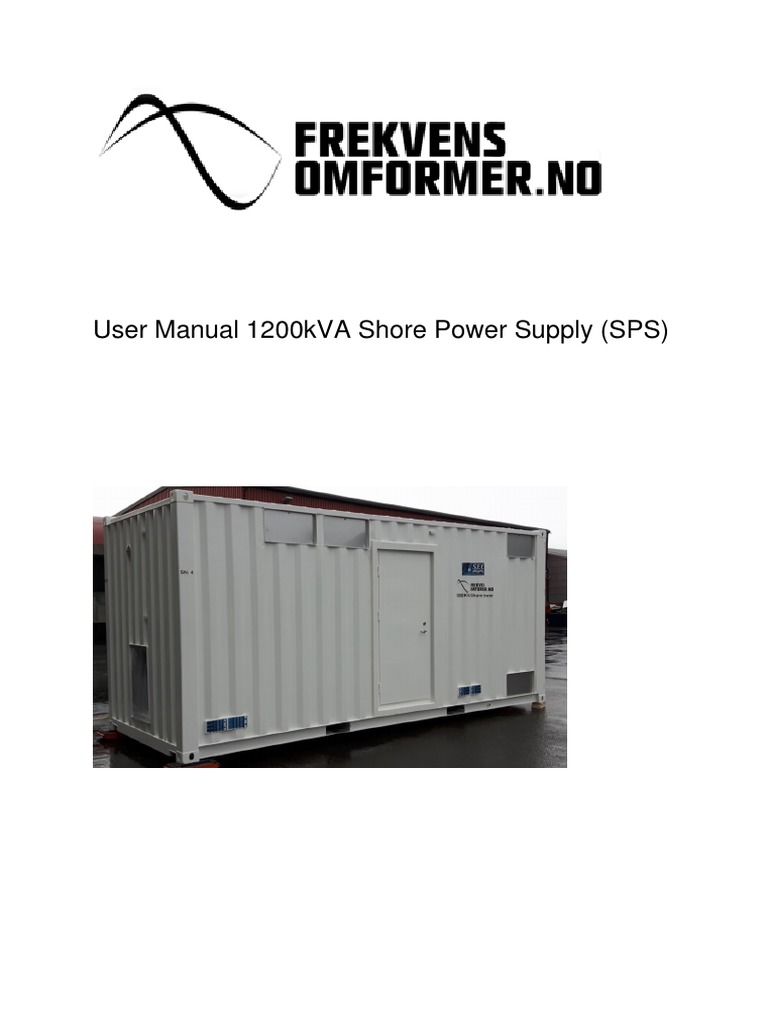 1200kVA User Manual Rev 1 | PDF | Power Supply | Electrical Connector