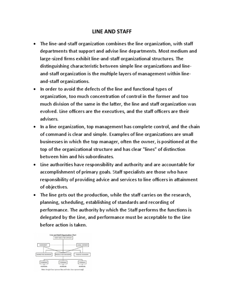 Line and Staff Organization Structure Explained | PDF | Organizational ...