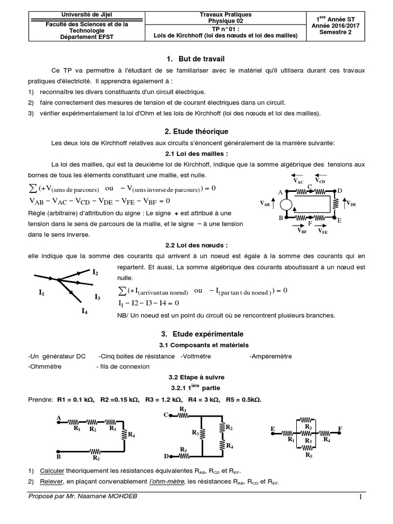 TP - Physique | PDF | Tension électrique | Électricité