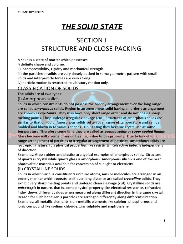 Solids PDF | PDF | Ion | Crystal Structure