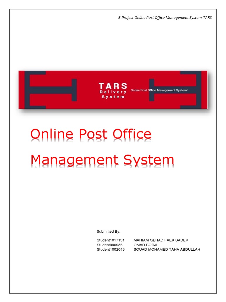 Online Post Office Management System Report | PDF | United States ...