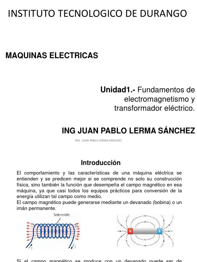 UNIDAD 1 Fundamentos y Transformador Eléctrico-1 | PDF | Transformador | Inductor