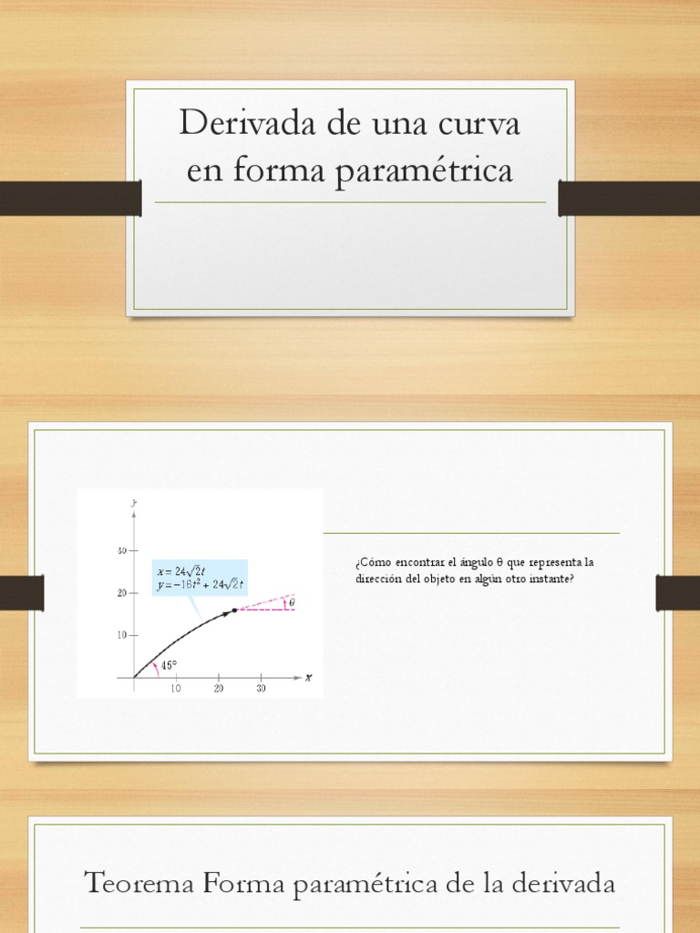 Derivada de Una Curva en Forma Paramétrica | PDF | Curva | Derivado