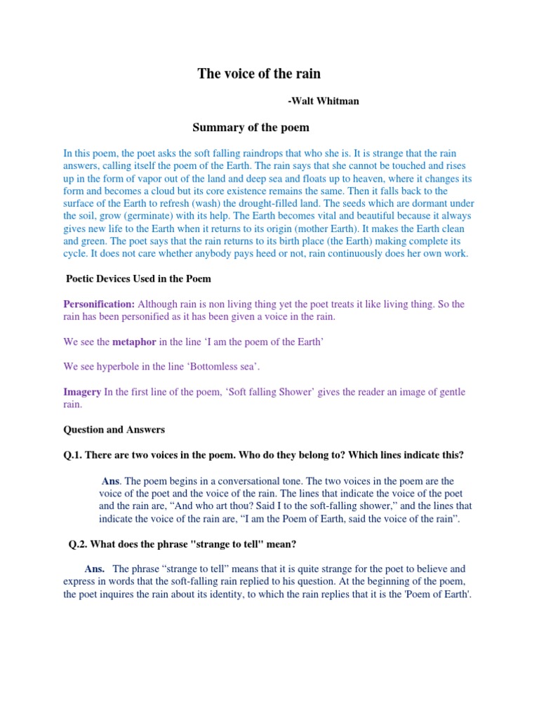 PDF | PDF | Rain | Poetry