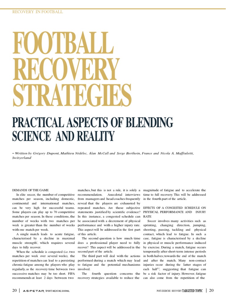 Football Recovery | PDF | Sleep | Muscle