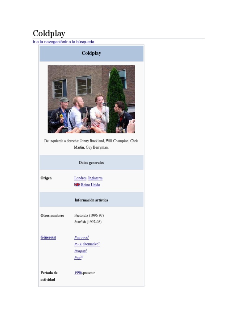 Coldplay | PDF | Parlophone | Industria de la música