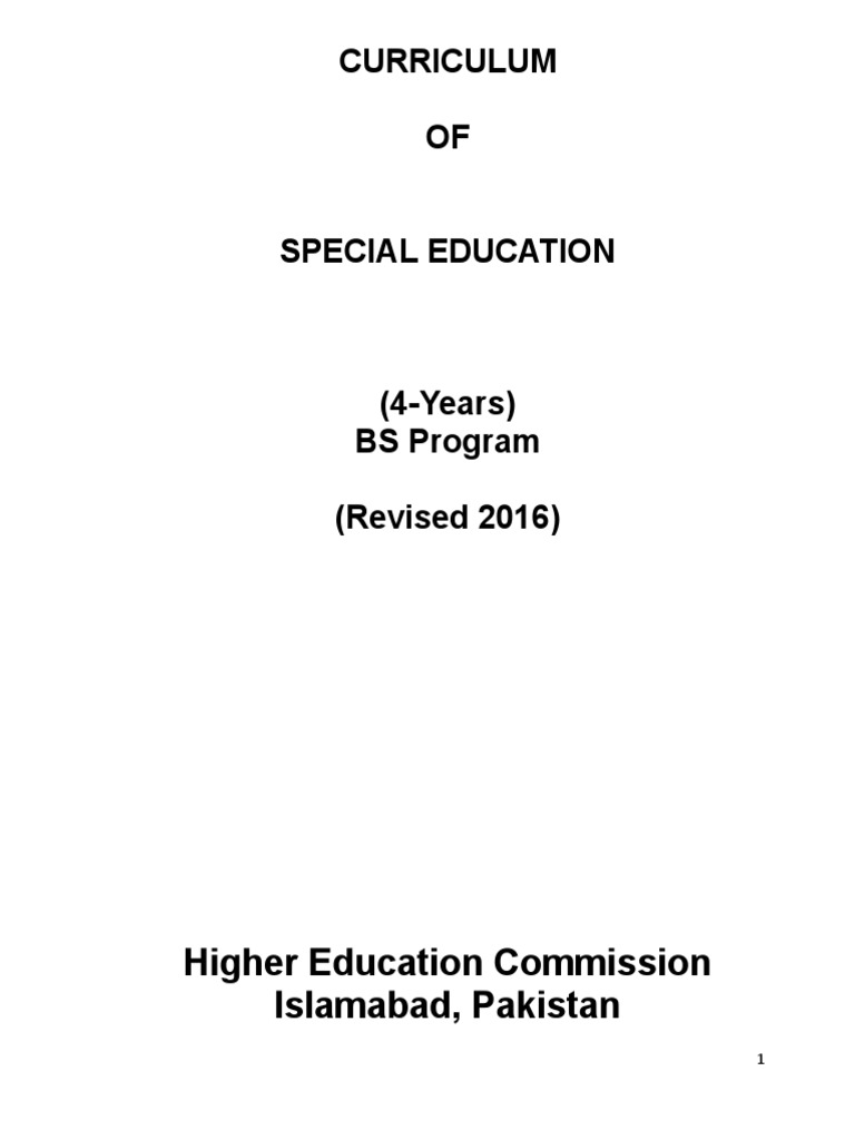 BS Special Education Curriculum Overview | PDF | Inclusion (Education ...