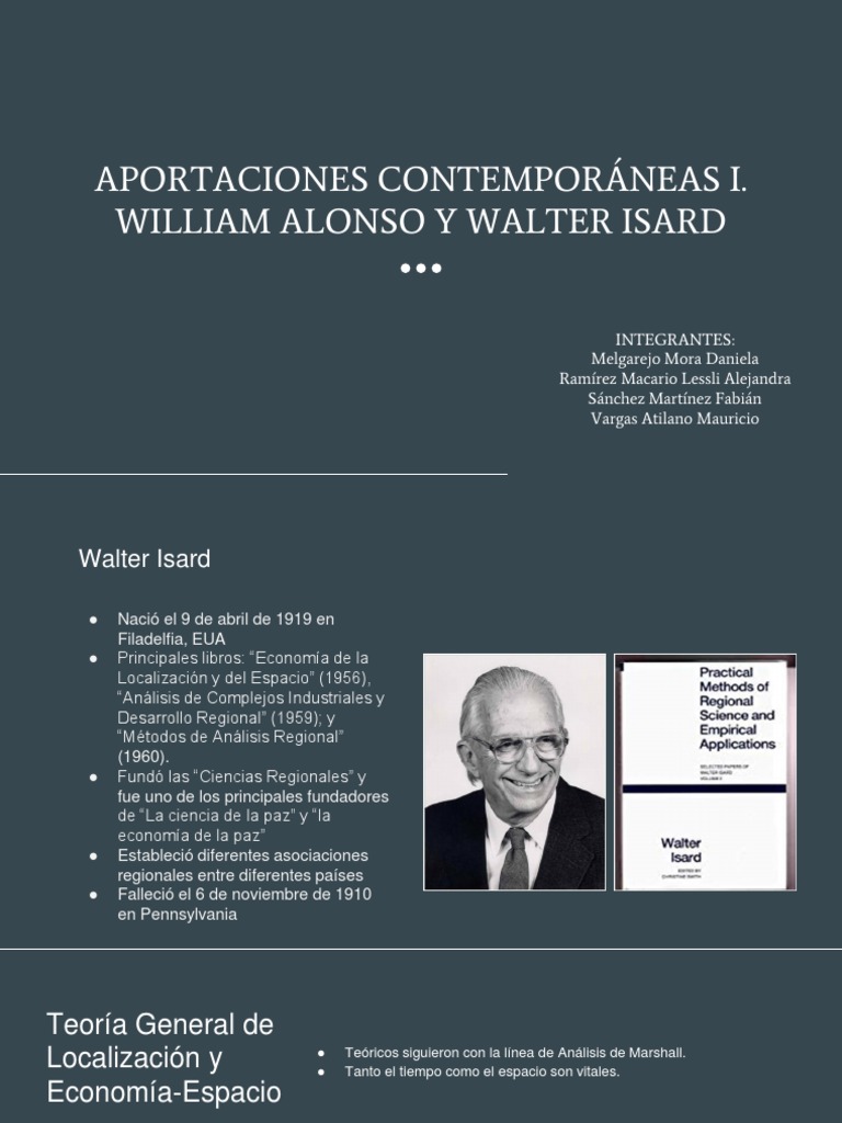 Aportaciones Contemporáneas de William Alonso y Walter Isard | PDF ...