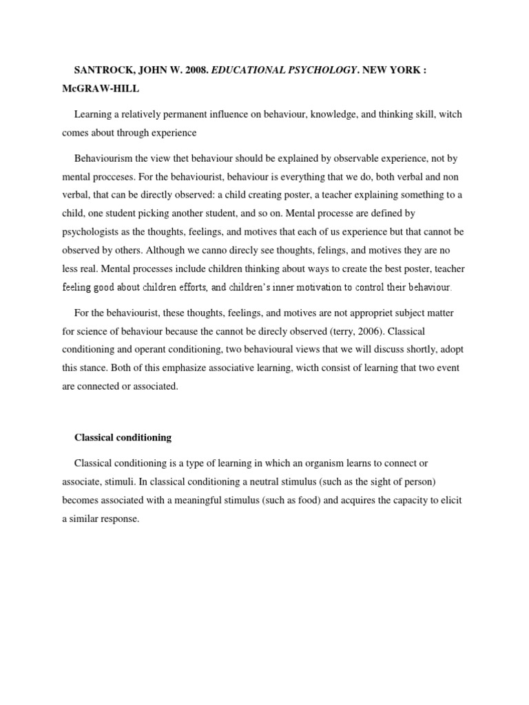 Santrock, John W. 2008. Educational Psychology. New York: Mcgraw-Hill | PDF