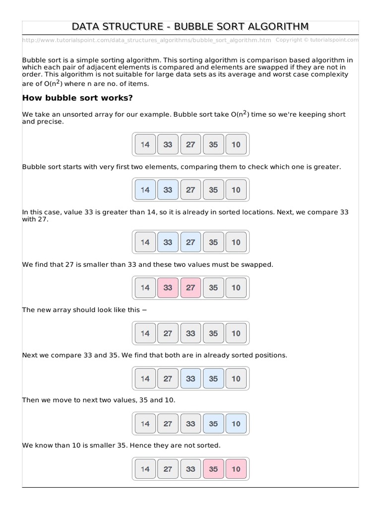 Bubble Sort Algorithm Pdf Algorithms And Data Structures Applied 2488