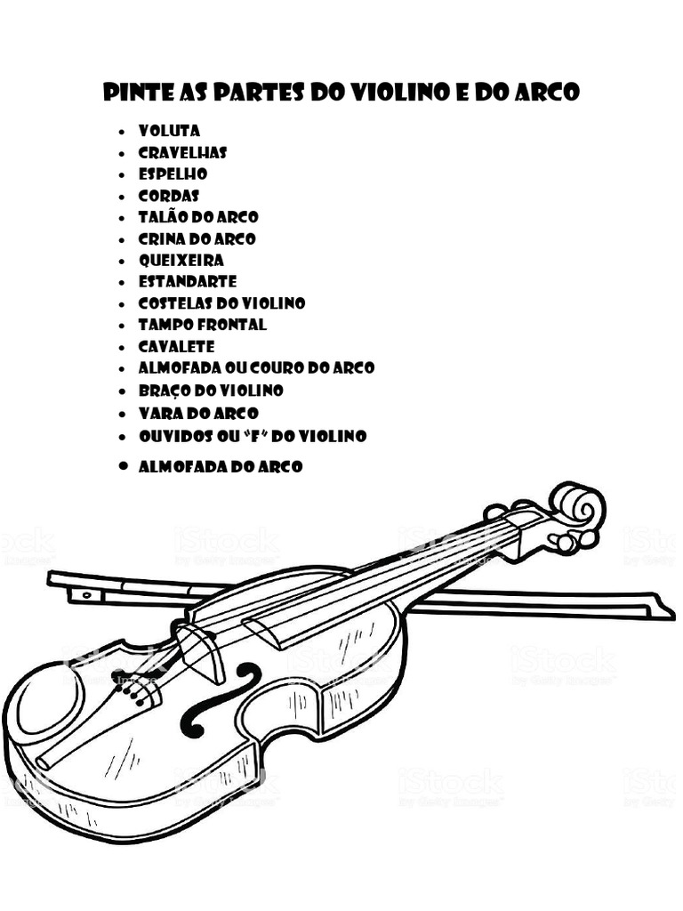 Diagrama De Pecas Do Arco De Violino Violas De Arco Mundomax