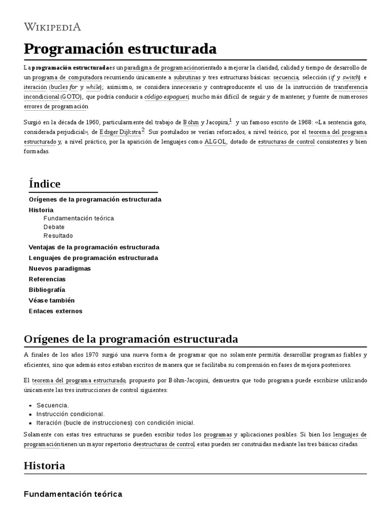 Programación_estructurada | PDF | Programación de computadoras | Ingeniería de software