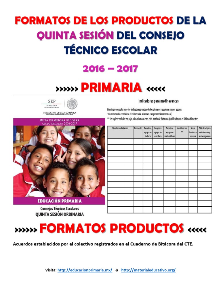 Formatos Productos 5 Ta CTE | PDF | Salón de clases | Ciencia cognitiva