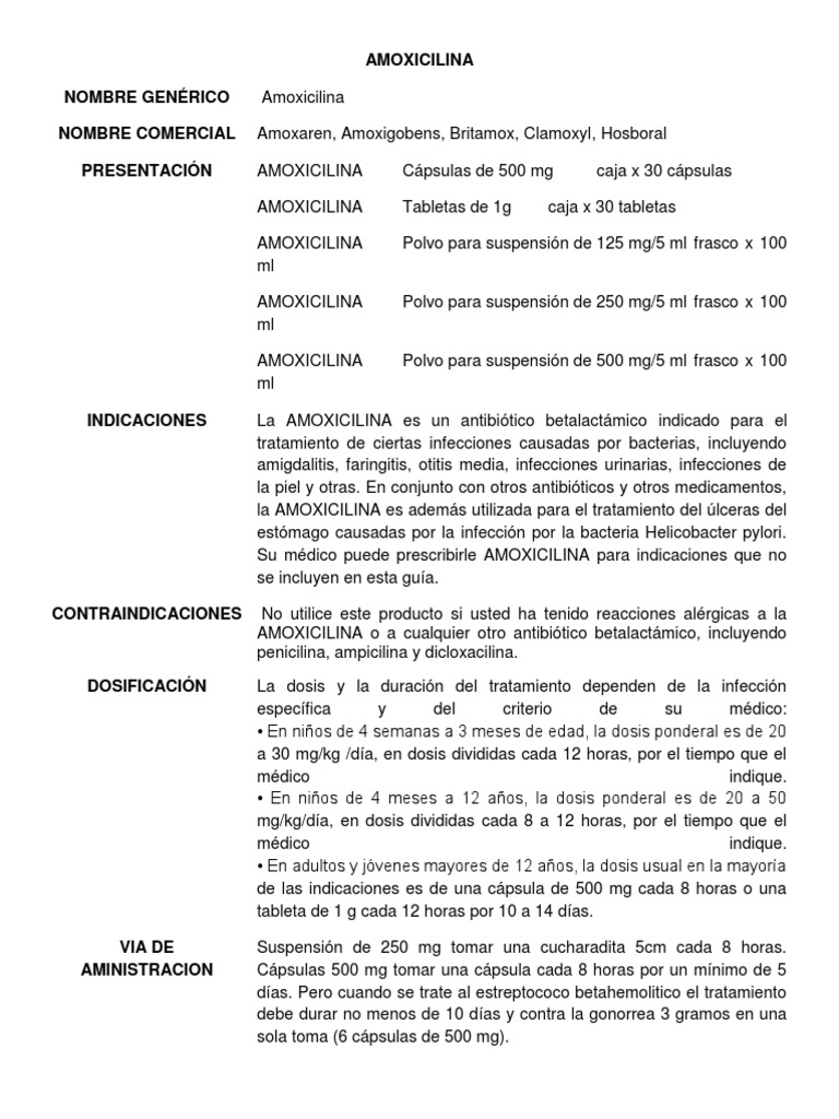 AMOXICILINA | PDF | Medicina | Enfermedades y trastornos