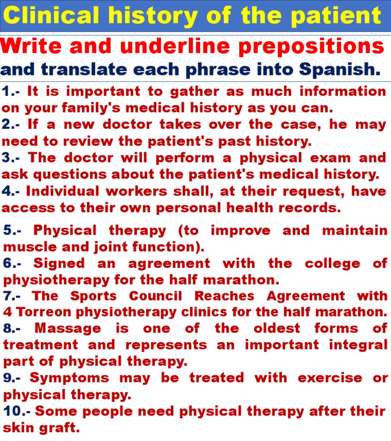 Clinical History of The Patient | PDF