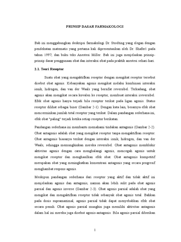 Prinsip Dasar Farmakologi | PDF