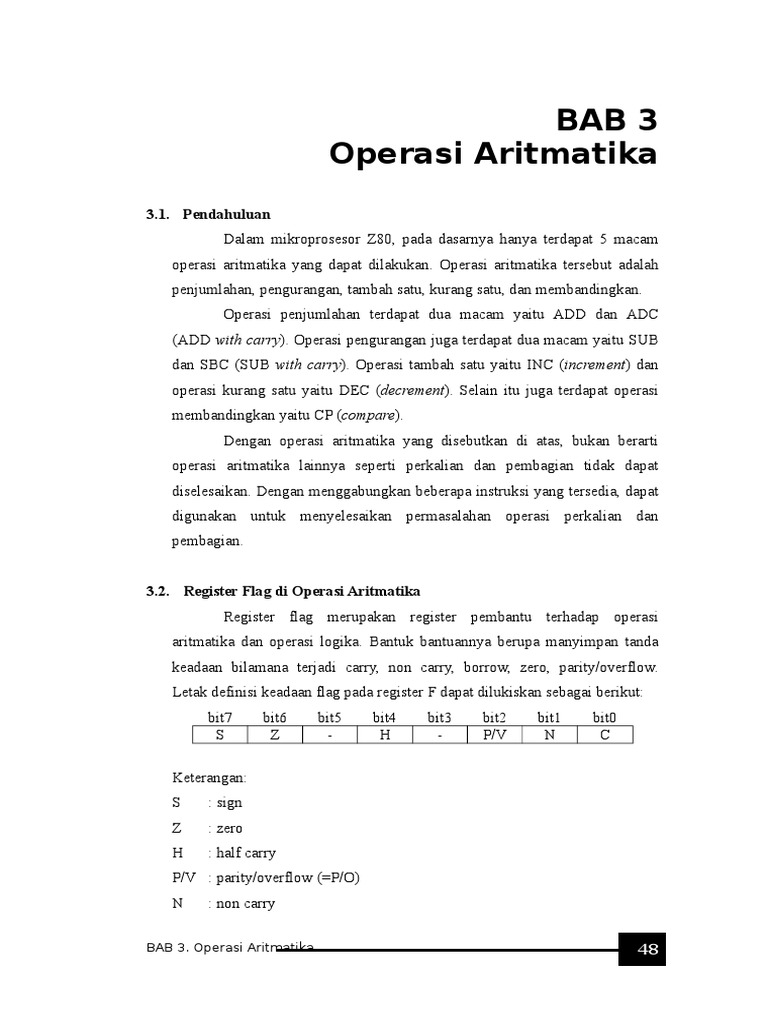 BAB 3 - Operasi Aritmatika | PDF