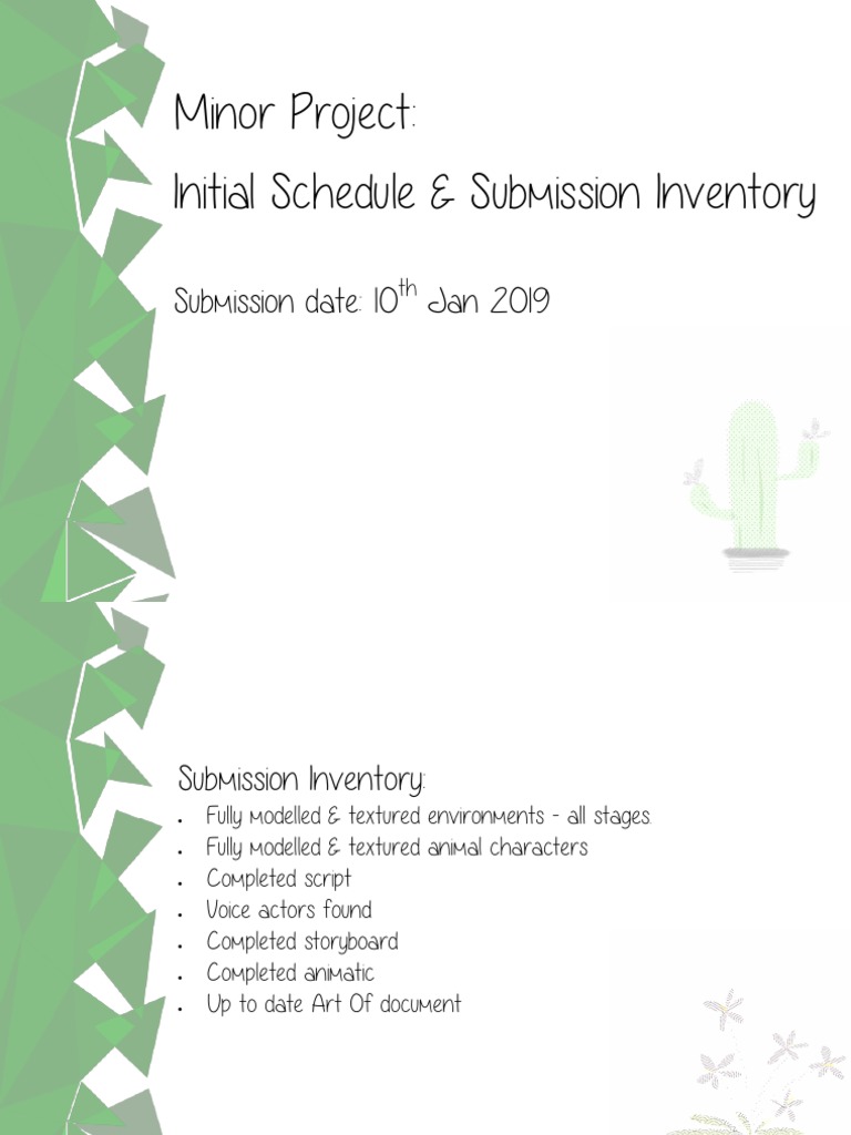 Minor Submission Plan and Inventory | PDF