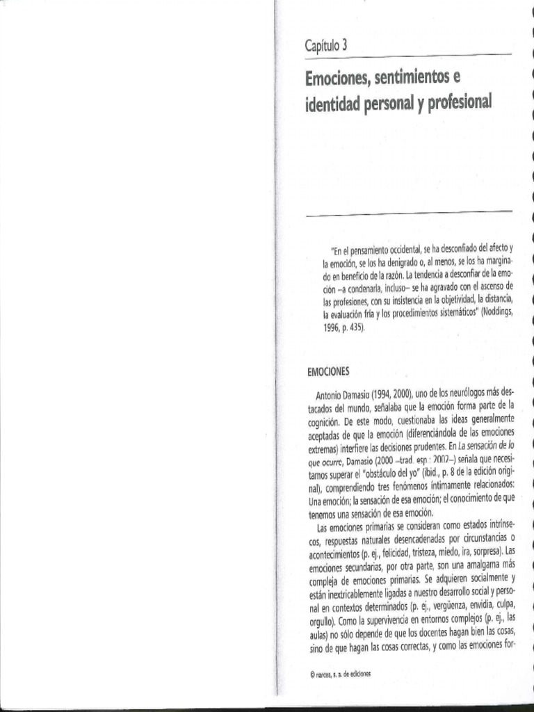 C3 Emociones Sentimientos e Identidad Personal y Profesional | PDF