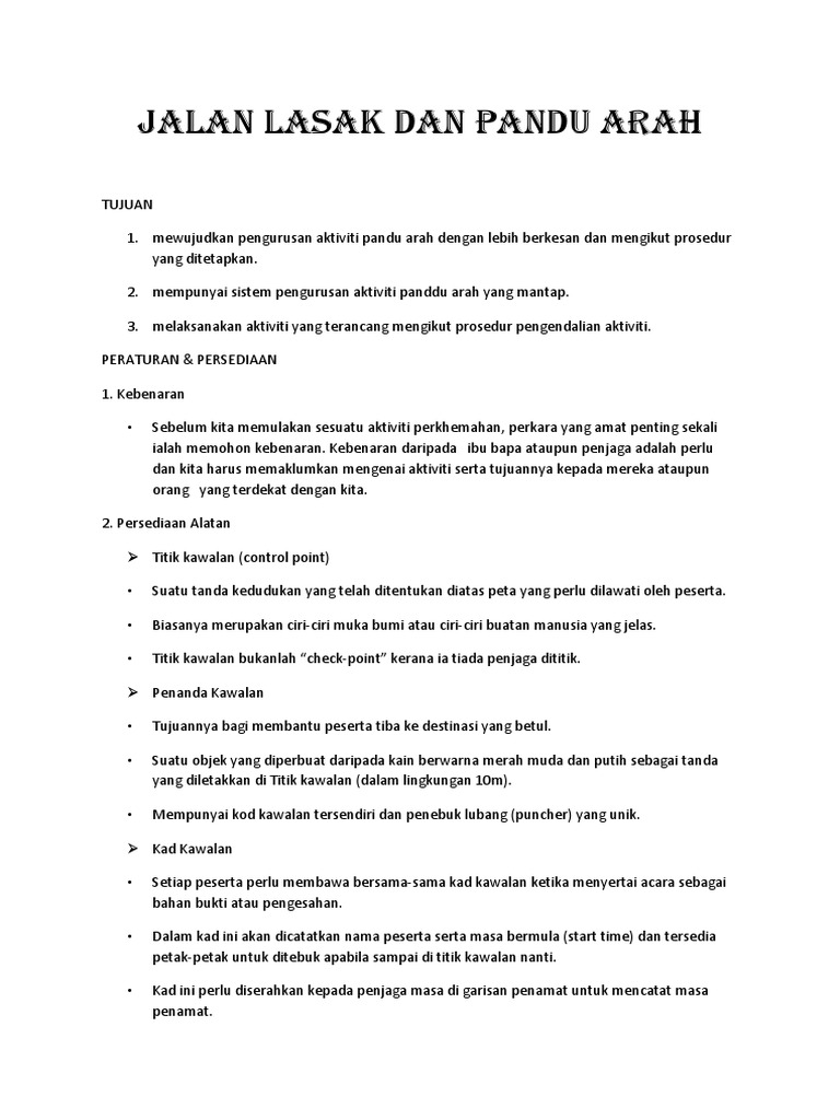 Jalan Lasak Dan Pandu Arah | PDF