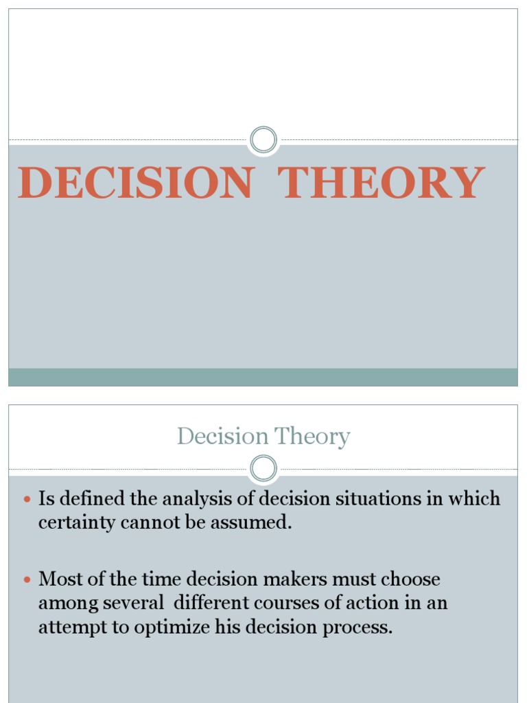 Decision Theory | PDF | Applied Mathematics | Probability Theory