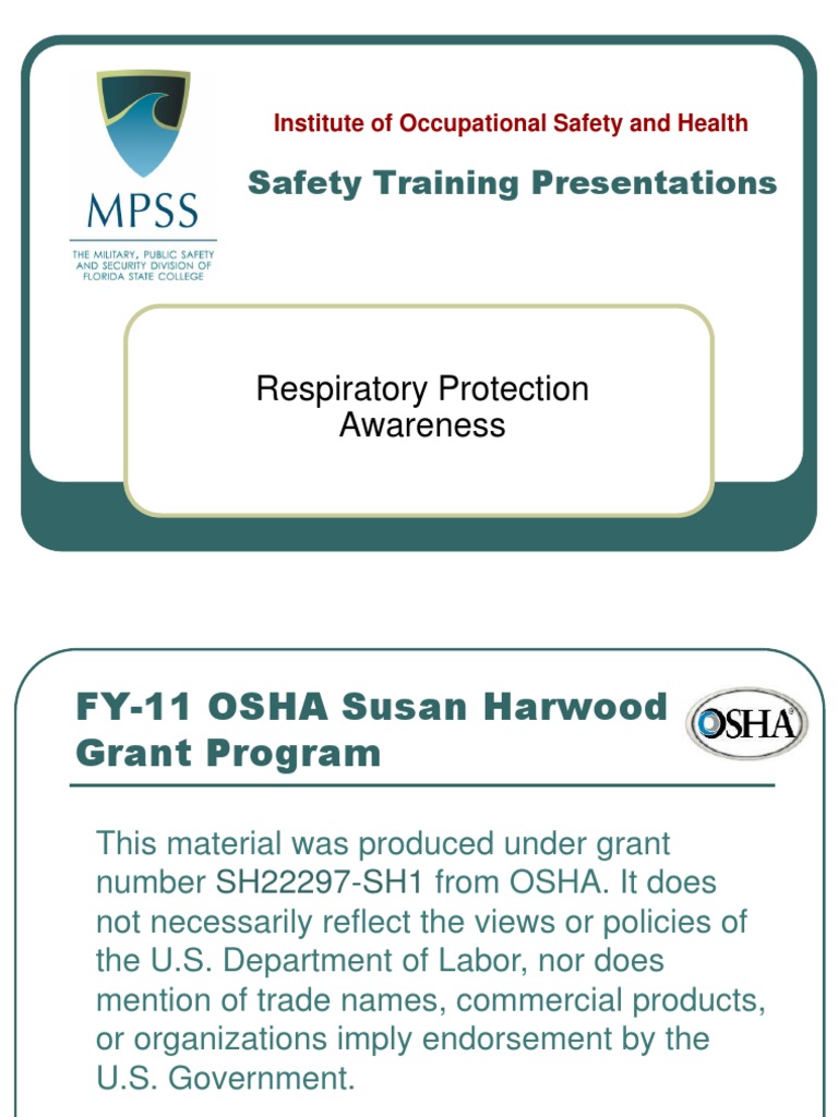 Safety Training Presentations: Respiratory Protection Awareness | PDF ...