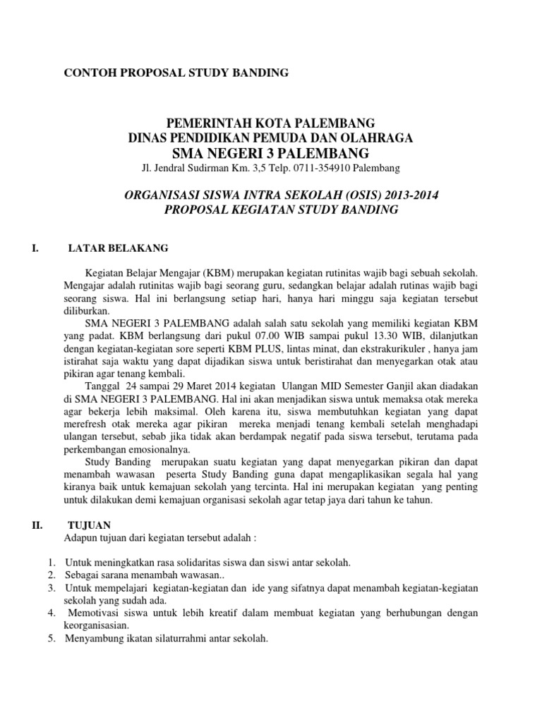 Contoh Proposal Study Banding | PDF | Karier & Perkembangan ...