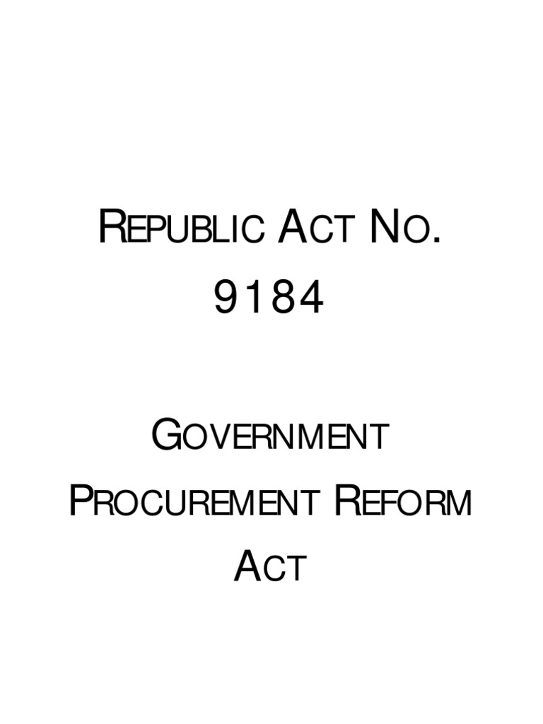 Ra 9184 | PDF