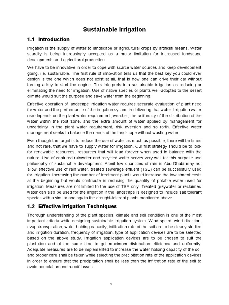 Sustainable Irrigation v2 | PDF | Irrigation | Water