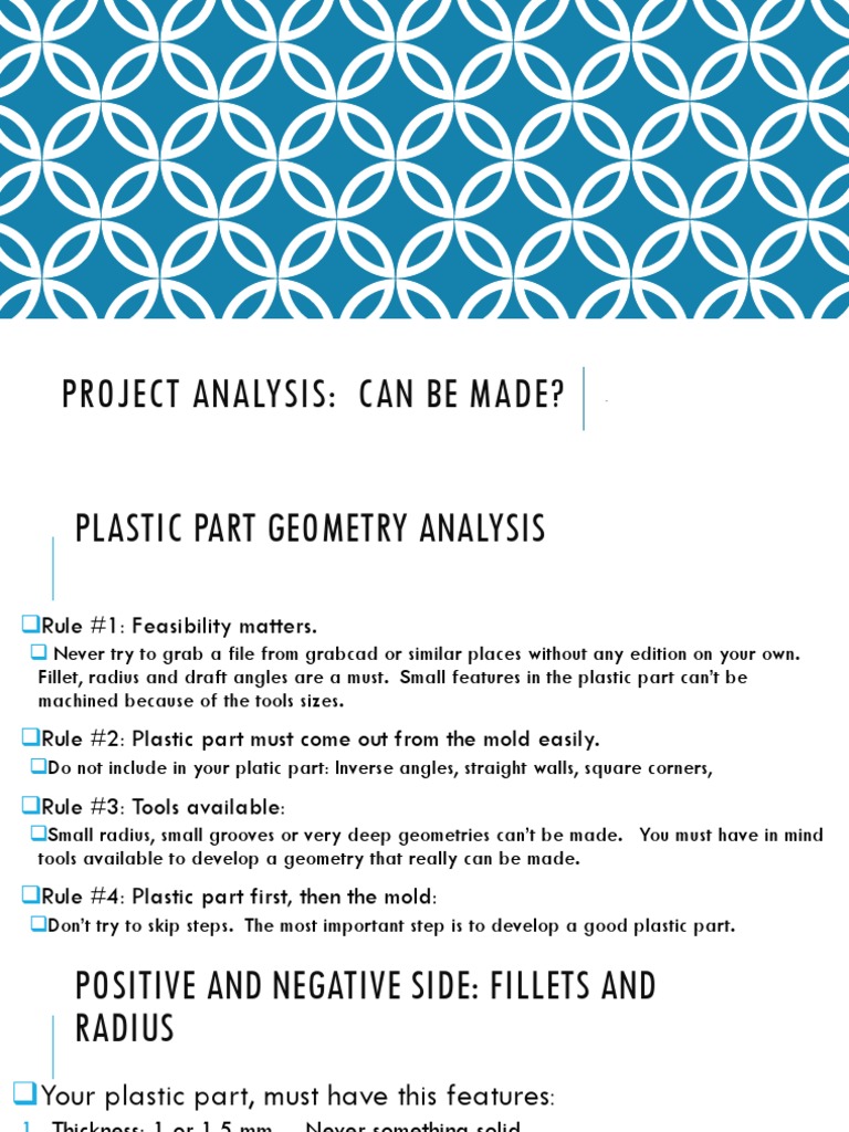Analysis of Plastic Part and Mold Geometry for Machinability and ...