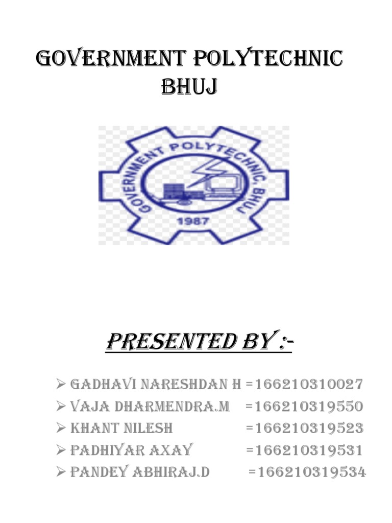 Government Polytechnic Bhuj | PDF