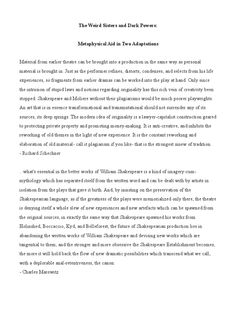 Macbeth Paper | PDF | Macbeth