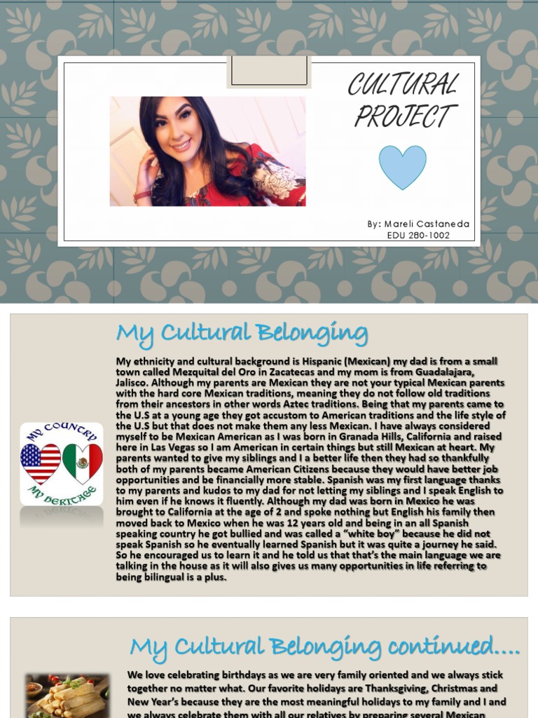 My Mexican American Cultural Identity | PDF | Family | Motivation